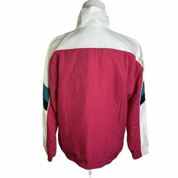 adidas | Jackets & Coats | Adidas Pink White Colorblock Zip Mock Neck ...